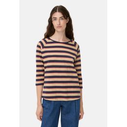 Camel Active 3/4-Arm T-Shirt mit Streifenmuster in Karamell | Gr.: S