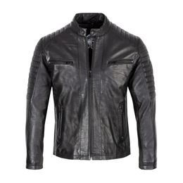 Rock Creek Lederjacke in Schwarz | Gr.: 3XL