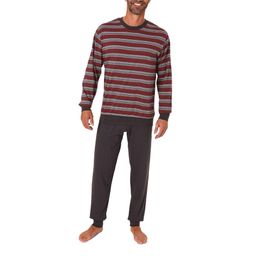 Normann langarm Schlafanzug B&uuml;ndchen Pyjama Streifen - 88061 in rot | Gr.: 50