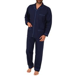 Normann Pyjama gewebt durchkn&ouml;pfbarem Oberteil - 54904 in marine | Gr.: 62