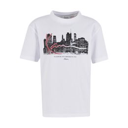 Karl Kani T-Shirt 'Skyline' Jungen Gr&ouml;&szlig;e 110/116 karminrot / schwarz / wei&szlig;