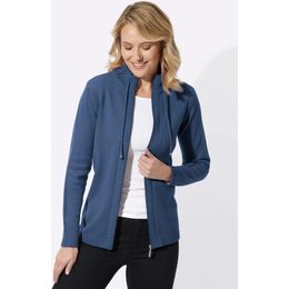 Classic Basics Damen Strickjacke, blau, Gr. 50, unifarben, 100% Polyacryl, Strickjacken