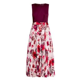 Vera Mont Cocktailkleid mit Plissee in Patch Dark Red/Cream | Gr.: 36