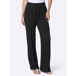 Heine Damen Jerseyhose, schwarz, Gr. 44, unifarben, 98% Polyester, 2% Elasthan, Hosen