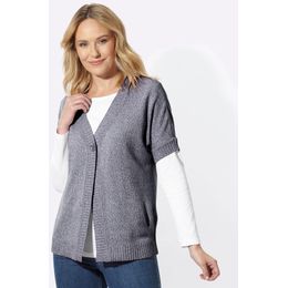 Classic Basics Damen Cardigan, grau, Gr. 44, meliert, 100% Polyacryl, Strickjacken
