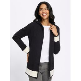Sieh an! Long-Strickjacke in schwarz-wei&szlig; | Gr.: 42