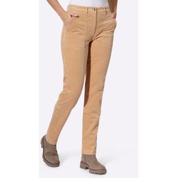 Heine Damen Webhose, beige, Gr. 38, unifarben, 98% Baumwolle, 2% Elasthan, Hosen