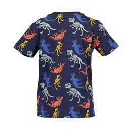 Blue Seven M&auml;dchen T-Shirt, bunt, Gr. 98, bedruckt, Single Jersey, Obermaterial: 100% Baumwolle, Shirts, Basic Passform, mit Allover-Druck, aus