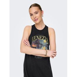 Only Damen Jerseykleid "ONLLUCY LIFE S/L DRIVE DRESS BOX JRS"schwarz print:venezia, Gr. S, bedruckt, Jersey, Obermaterial: 100% Baumwolle, Kleider,