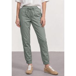 Street One Damen Jogger Pants, gr&uuml;n, Gr. 34, unifarben, Web, 97% Baumwolle, 3% Elasthan, Hosen, aus Baumwolle mit Stretchanteil