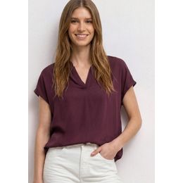 Street One Damen Hemdbluse, lila, Gr. 34, unifarben, Stoff, 100% Viskose, Blusen, aus softer Viskose