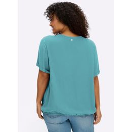 sheego Damen Schlupfbluseozean, Gr. 50, unifarben, 100% Viskose, Blusen