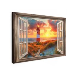 OnlyWow Leinwand Bilder Dunkelorange | Gr.: 30 x 20 cm