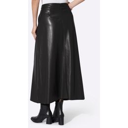 Heine Damen Lederimitatrockschwarz, Gr. 40, unifarben, 100% Polyester, R&ouml;cke