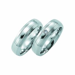 Adelia&acute;s ADELIA ́S Damen Partnerring "Damen Edelstahl Freundschaftsring mit Zirkonia", 52,mit Zirkonia, Edelstahl, silber, Edelstahl, Fingerringe, mit Zirkonia