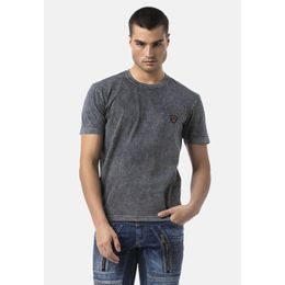 Cipo & Baxx CIPO & BAXX Herren T-Shirt "CT808"anthrazit, Gr. L, unifarben, 100% Baumwolle, Shirts, Charakteristische Waschung (Yıkama)