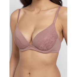 Dorina Damen Push-up-BH "Willa", Gr. 80, braun, Microtouch, Obermaterial: 65% Polyamid, 25% Polyester, 10% Elasthan, BHs, leicht gepolsterte Cups,