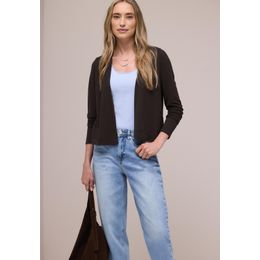 Street One Damen Strickjacke "Style Nette", braun, Gr. 46, Jersey, Obermaterial: 60% Viskose, 40% Polyester, Strickjacken, in offener Passform