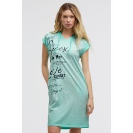 SOCCX Damen Sommerkleid, gr&uuml;n, Gr. S, Web, Material: 100% Baumwolle, Kleider, mit Taschen
