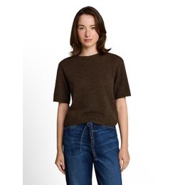 Damen V-Ausschnitt-Pullover, braun, Gr. XS, Tom Tailor Denim, meliert, Strick, Obermaterial: 50% Polyester, 24% Polyacryl, 20% Polyamid, 6% Alpaka,