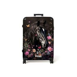 NoBoringSuitCases Suitcase, Koffer, Reisekoffer Pferd rosa schwarz | Gr.: 36 L