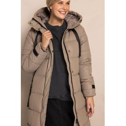 Zhrill Damen Steppmantel "2 in 1 Mantel und Weste", beige, Gr. XXL, unifarben, Web, Obermaterial: 100% Polyester, M&auml;ntel, mit abnehmbarer Kapuze, mit