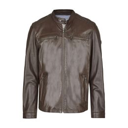 Bugatti Herren Blouson "BUALBERTO", braun, Gr. 56, uni, Obermaterial: 100% Lammleder LEL. Futter: 100% Baumwolle CO. 100% Baumwolle CO., Jacken, mit