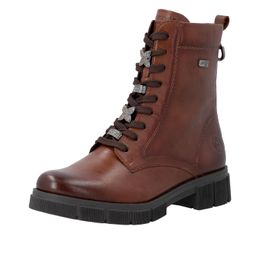 Remonte Damen Schn&uuml;rstiefelette, Gr. 39, braun, Leder, used, Schuhe, Schn&uuml;rboots, Blockabsatz, mit wasserabweisender TEX-Membran