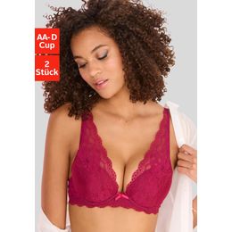 Damen Push-up-BH, PETITE FLEUR BY LASCANA, Gr. 80, lila, Spitze, Obermaterial: 60% Polyamid, 35% Polyester, 5% Elasthan, BHs, mit B&uuml;gel, im