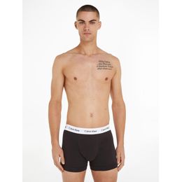 Herren Boxer "CK Boxer 3x", Calvin Klein Underwear, Gr. L, schwarz, Obermaterial: 95% Baumwolle, 5% Elasthan, Unterhosen, mit Logoschriftzug am Bund