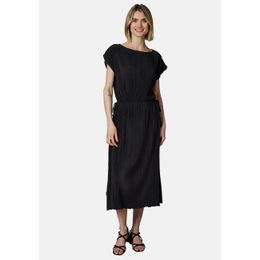 Ragwear Damen Plisseekleid "Galit YOUMODO", schwarz, Gr. M, Material: 65% Polyester, 35% Viskose, Kleider, Lockeres Plissee-Sommerkleid