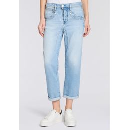 Herrlicher Damen Boyfriend-Jeans "Shyra Tap Denim", blau, Gr. 34, Destroyed-Effekte, Denim/Jeans, Obermaterial: 99% Baumwolle, 1% Elasthan, Jeans,