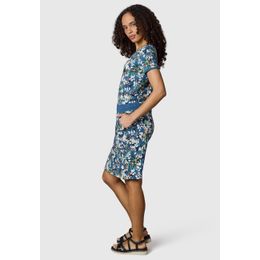 Ragwear Damen Sommerkleid "Baomi Tropic YOUMODO"nachtblau, Gr. XS, Material: 100% Baumwolle, Kleider, Gemustertes Kurzarm Kleid f&uuml;r Damen