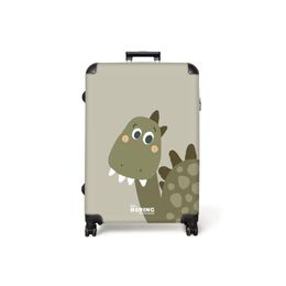 NoBoringSuitCases Suitcase, Koffer, Reisekoffer Gr&uuml;ner Dinosaurier | Gr.: 36 L