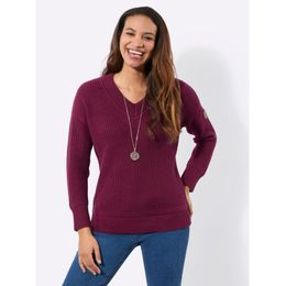 WITT WEIDEN V-Ausschnitt-Pullover in bordeaux | Gr.: 36