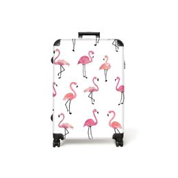 NoBoringSuitCases Suitcase, Koffer, Reisekoffer Rosa Flamingos | Gr.: 36 L