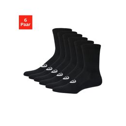 asics Damen Sportsocken "6 PACK CREW SOCK", Gr. M, schwarz, Obermaterial: 70% Baumwolle, 16% Nylon, 11% Polyester, 3% sonstige Fasern, Socken, mit
