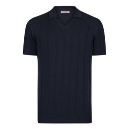 FELIX HARDY Herren Poloshirt "Strick-Polo Shirt Kurzarm", blau, Gr. M, 100% Baumwolle, Shirts