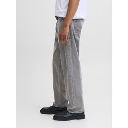 Jack & Jones JACK & JONES Herren Relax-fit-Jeans "JJIEDDIE mit hoher Taille und lockerer Passform"light grau denim, Gr. 33, leichte Abriebeffekte, Denim/Jeans,