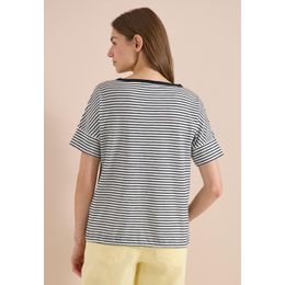 Cecil Damen Print-Shirt, schwarz-wei&szlig;, Gr. S, gestreift, Web, 100% Baumwolle, Shirts, mit Rundhalsausschnitt