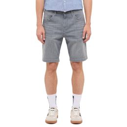 Mustang Herren Shorts "Herren Style Troy Denim Shorts ULW", grau, Gr. 30, unifarben, Web, 80% Baumwolle, 18% Polyester, 2% Elasthan, Hosen