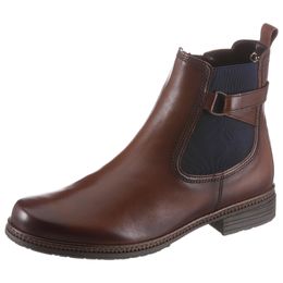 Gabor Damen Chelseaboots, Gr. 37, braun, Elastischer Einsatz, Kalbsleder, used, Schuhe, Blockabsatz, Stiefelette, Businessmode mit Stretcheinsatz