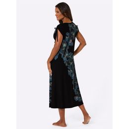 feel good Damen Sommerkleid "Sommerkleid"schwarz, topas, Gr. 52, gebl&uuml;mt, gemustert, mehrfarbig, 95% Viskose, 5% Elasthan, Kleider