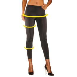 Lascana Damen Leggings "glatter Stoff, leichter Formeffekt", Gr. 52, schwarz, Trikot, Obermaterial: 80% Polyamid, 20% Elasthan, gl&auml;nzend, Basic,