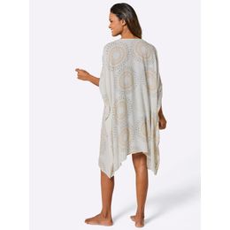 feel good Damen Sommerkleid "Tunika"schwarz, sand, bedruckt, Gr. 2, bedruckt, gemustert, mehrfarbig, 100% Viskose, Kleider