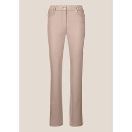 Madeleine Mode MADELEINE Damen Regular-fit-Jeans "Denimhose Schmale Jeans im Five-Pocket-Style", beige, Modern, Gr. 44, Obermaterial: 95% Baumwolle CO. 5% Elasthan