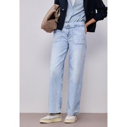 Street One Damen Loose-fit-Jeans "Style Emee", blau, Gr. 34, unifarben, Denim/Jeans, Obermaterial: 98% Baumwolle, 2% Elasthan, Jeans, mit Stretch