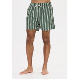 NOU Herren Badeshorts "Leandro", gr&uuml;n, Gr. XXXL, gestreift, 100% Polyester, Badehosen, mit breiten Streifen