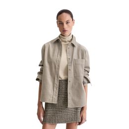Marc O'Polo MARC O'POLO Damen Hemdjacke "aus Organic Cotton Stretch", beige, Gr. 32, unifarben, Obermaterial: 98% Baumwolle, 2% Elasthan, Jacken