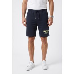 Hugo Herren Sweatshorts "Nomario"dunkelblau406, Gr. S, Sweatware, Obermaterial: 100% Baumwolle, Hosen, mit gro&szlig;em Druck
